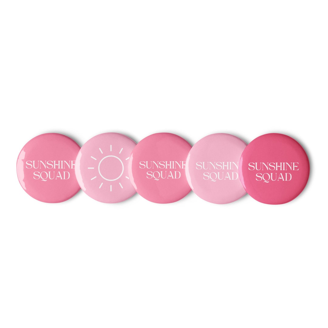 SUNSHINE SQUAD Set of PINK Buttons - Etsy
