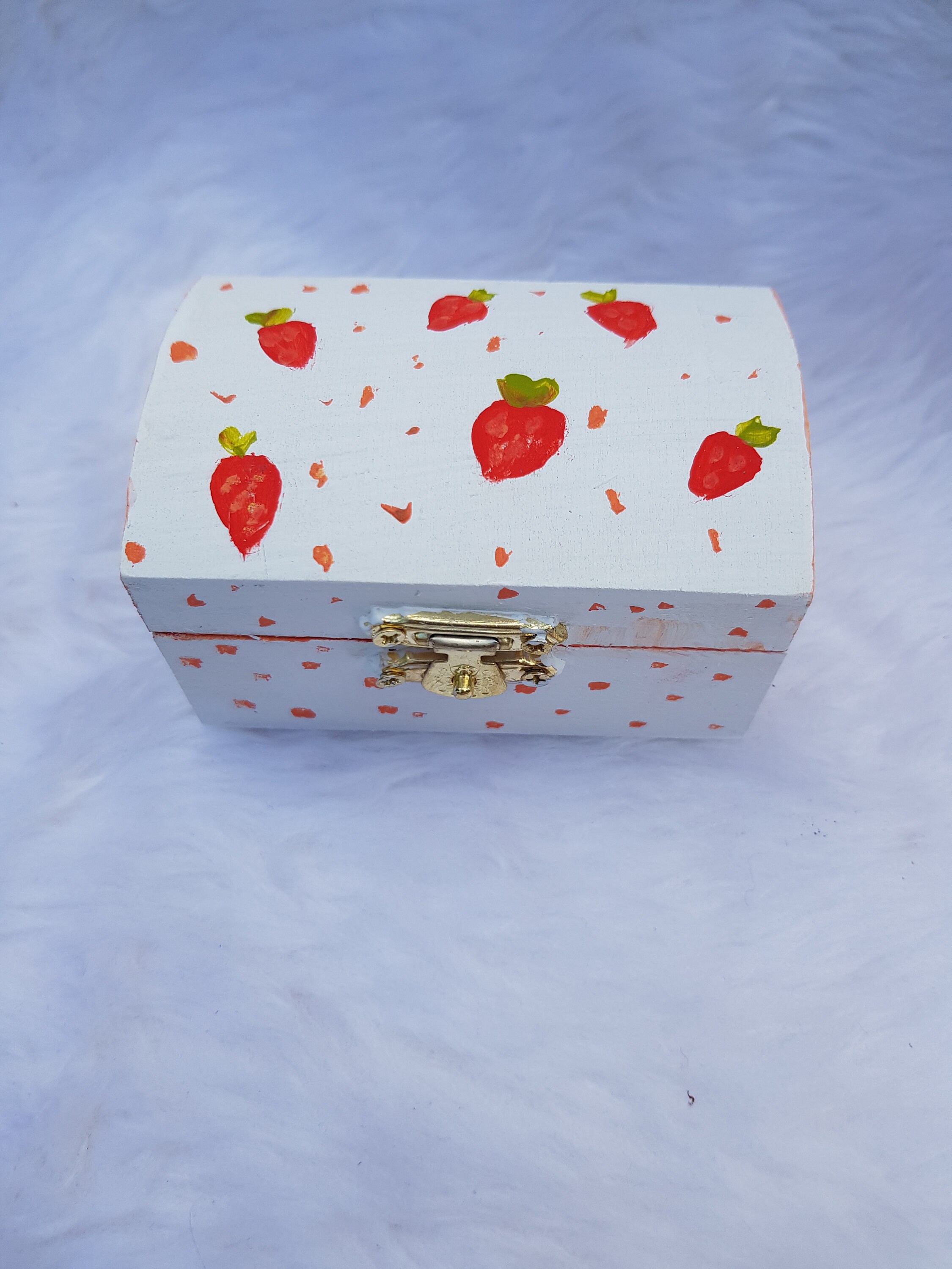 Hand Decorated Wooden Strawberry Design Jewellery Box - Etsy UK