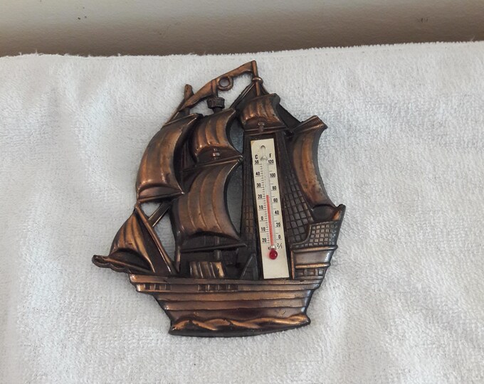 Vintage Copper Ship Wall Thermometer - Etsy