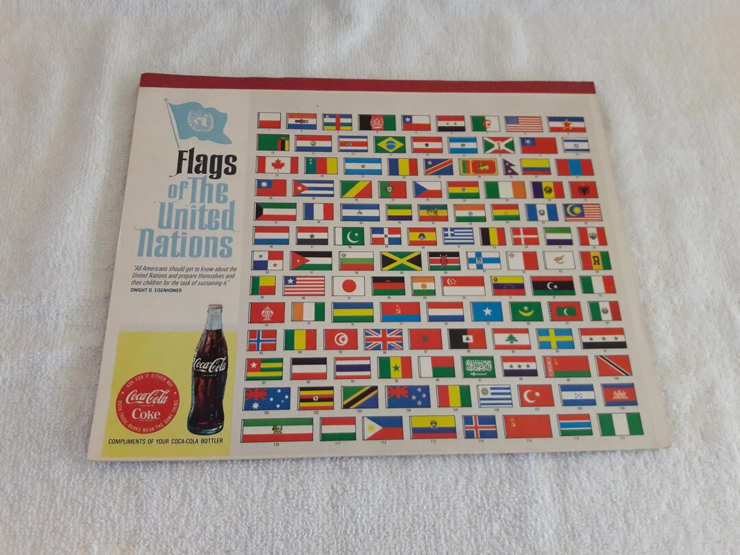 Vintage 1960's Coca-cola Flags of the United Nations School Notebook - Etsy