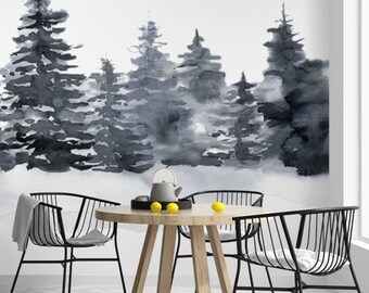 Pine Trees Mural - Etsy