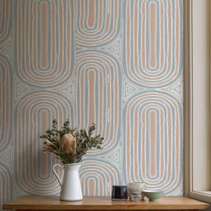 Modern Abstract Circles Removable Wallpaper | Peel & Stick Fabric | Mid ...