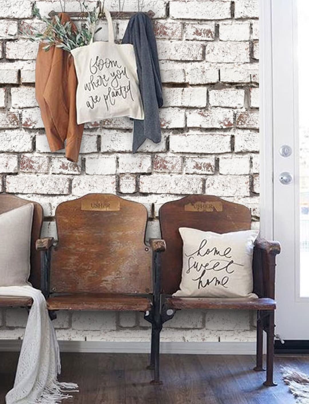 Vintage White Brick Removable Wallpaper Peel & Stick Fabric - Etsy