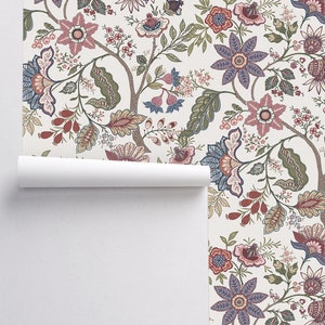 Jacobean Design Wallpaper | Floral Peel & Stick Wallpaper |jacobean ...