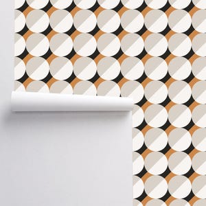 MCM Circle | Mid-century Wallpaper | Removable Rich Fabric Wall Decor ...