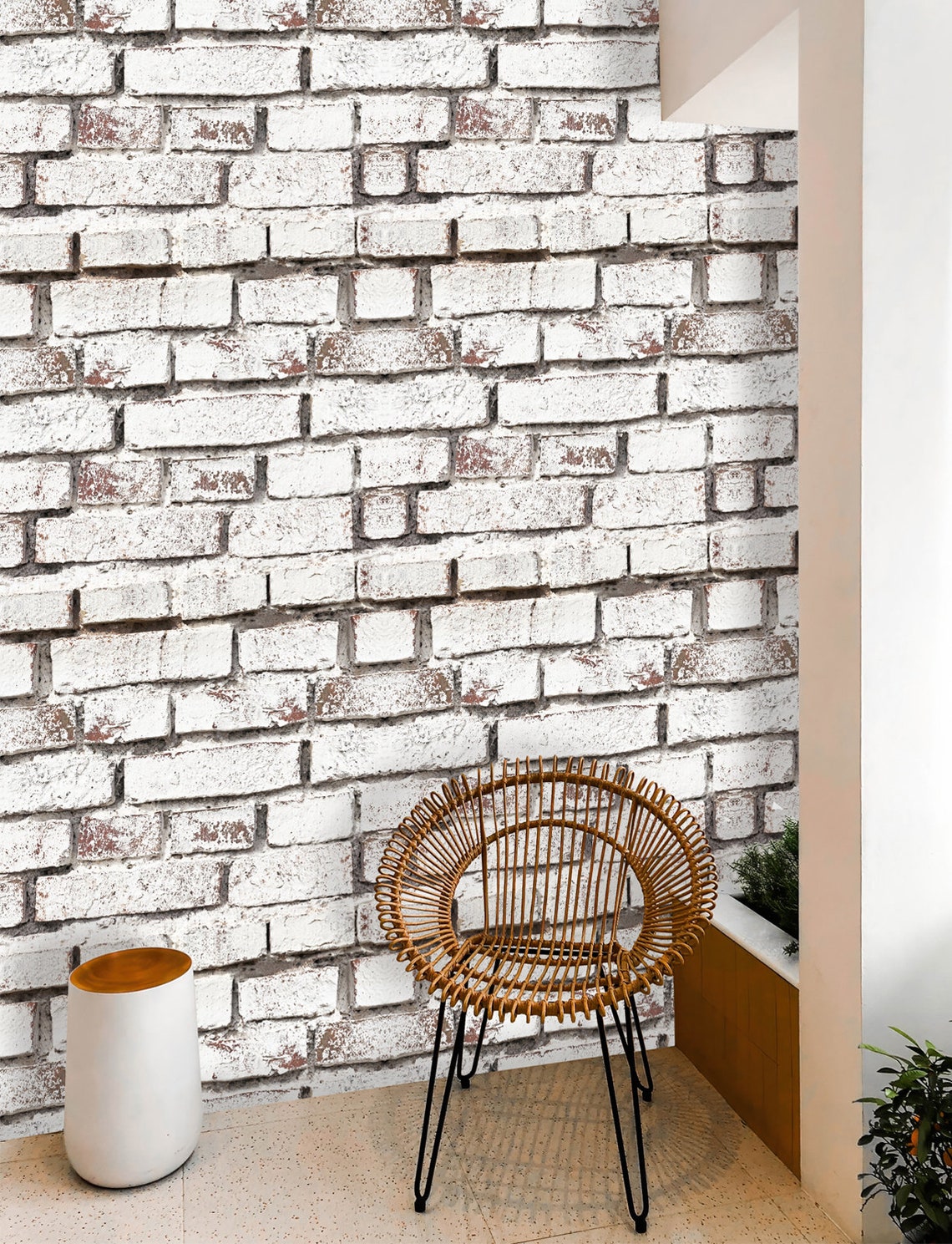 Vintage White Brick Removable Wallpaper Peel & Stick Fabric - Etsy