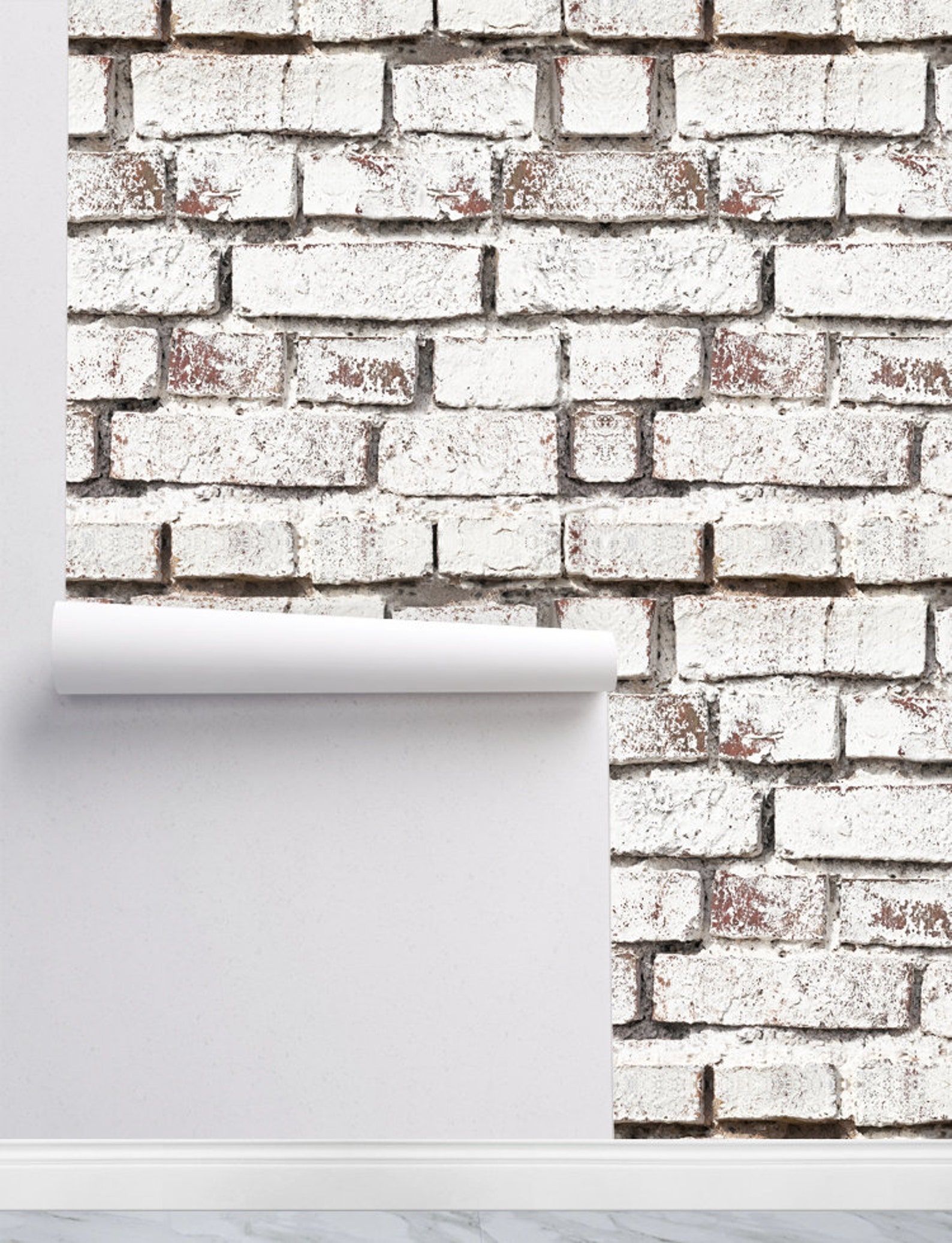 Vintage White Brick Removable Wallpaper Peel & Stick Fabric - Etsy