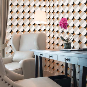 MCM Circle | Mid-century Wallpaper | Removable Rich Fabric Wall Decor ...