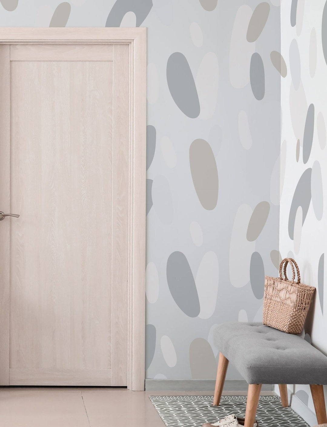 Modern Ellipses Peel and Stick Wallpaper Rich Fabric Wall Decor - Etsy