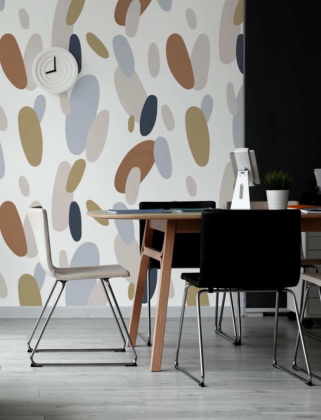 Modern Ellipses | Peel and Stick Wallpaper | Rich Fabric Wall Decor - Etsy