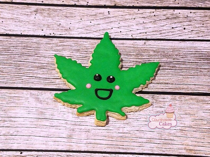 Marijuana Cannabis Shaped Decorated Sugar Cookies 3 1 - Etsy