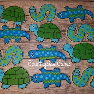 Snake, Turtle, Lizard Reptile Decorated Sugar Cookies 3" 1 Dozen - Etsy