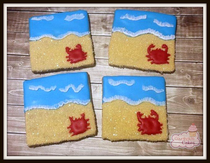Ocean With Beach Decorated Sugar Cookies 1 Dozen - Etsy