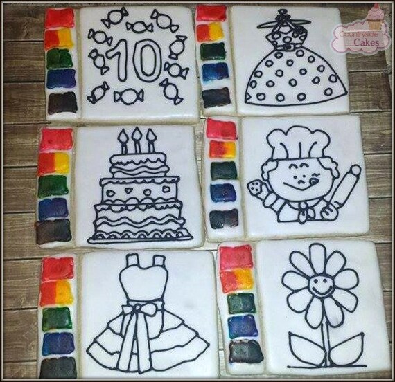 Paint Your Own/ Color Your Own Sugar Cookies 6 Cookies - Etsy