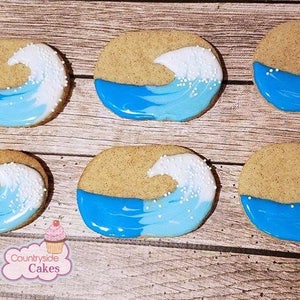 Wave Ocean Decorated Sugar Cookies -1 Dozen - Etsy