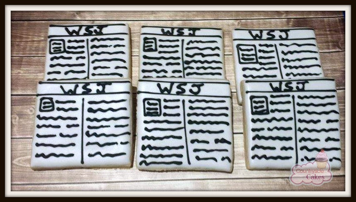 Newspaper Decorated Sugar Cookies 3 Inch 1 Dozen - Etsy