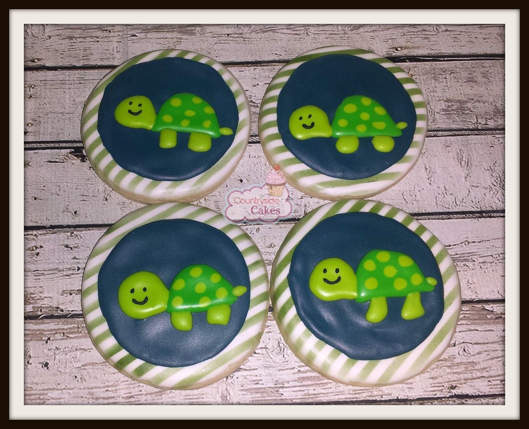 Turtle Decorated Sugar Cookies -1 Dozen - Etsy