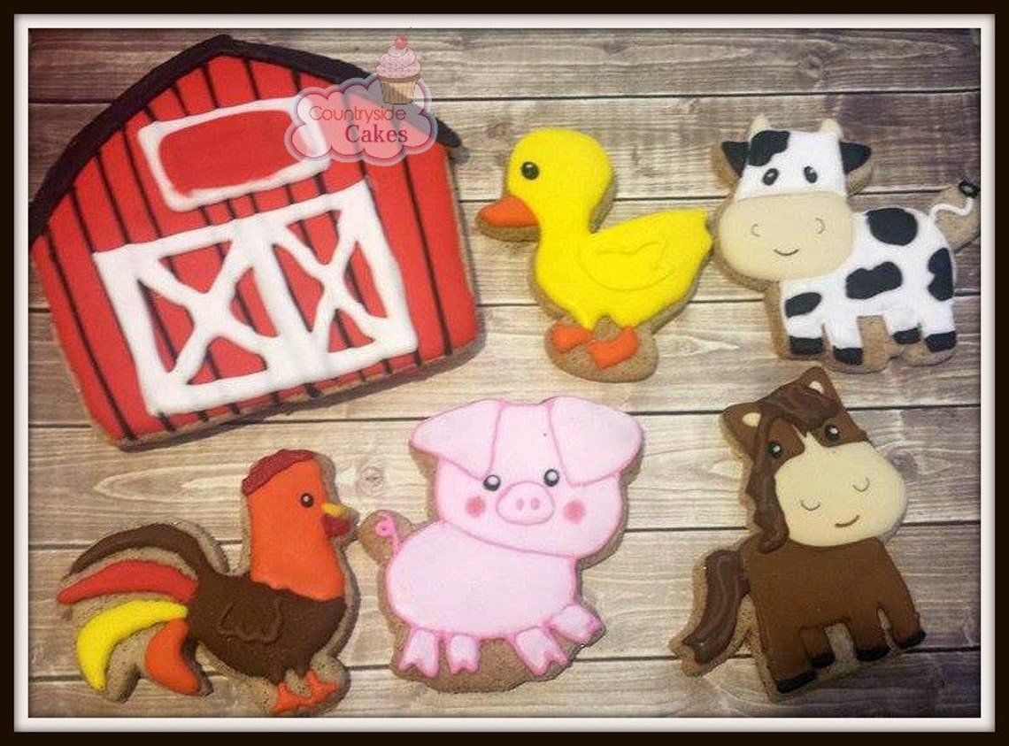 Farm Barn Farm Animal Decorated Sugar Cookies 31 - Etsy