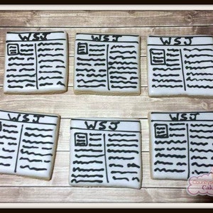 Newspaper Decorated Sugar Cookies (3 Inch) -1 Dozen - Etsy