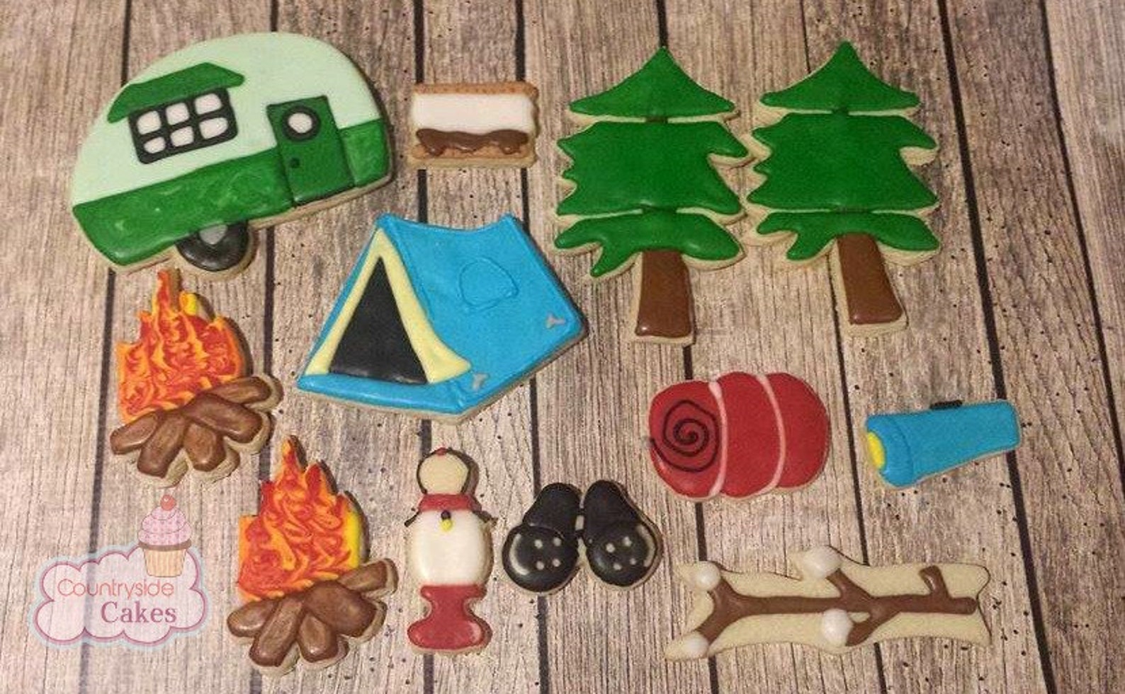 Camping Themed Decorated Sugar Cookies 1 Dozen - Etsy