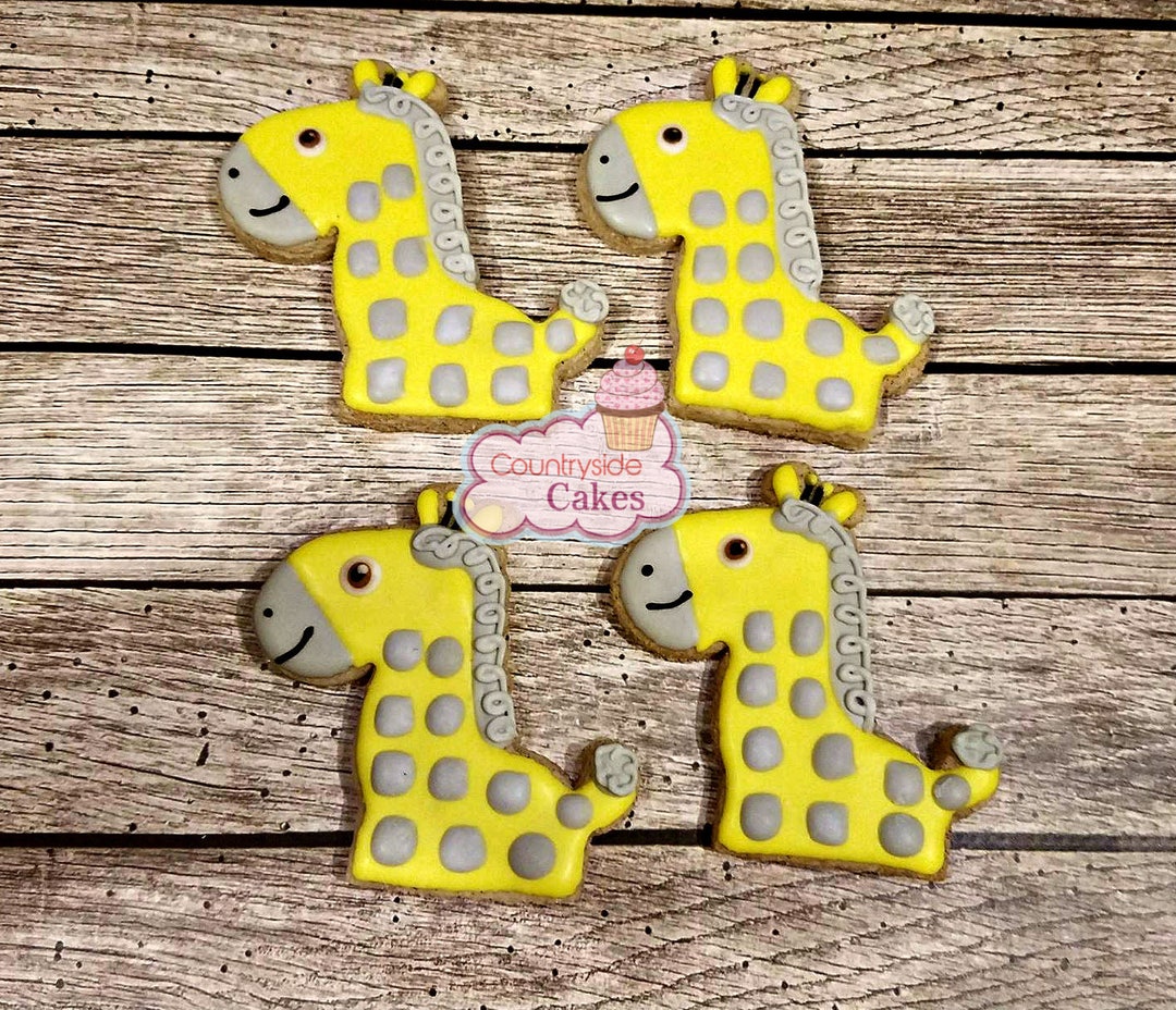 Baby Shower Giraffe Decorated Sugar Cookies 1 Dozen - Etsy