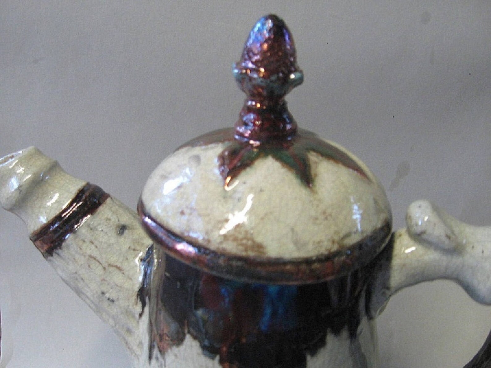 Raku Fired Teapot Handmade Studio Pottery Slab Built - Etsy