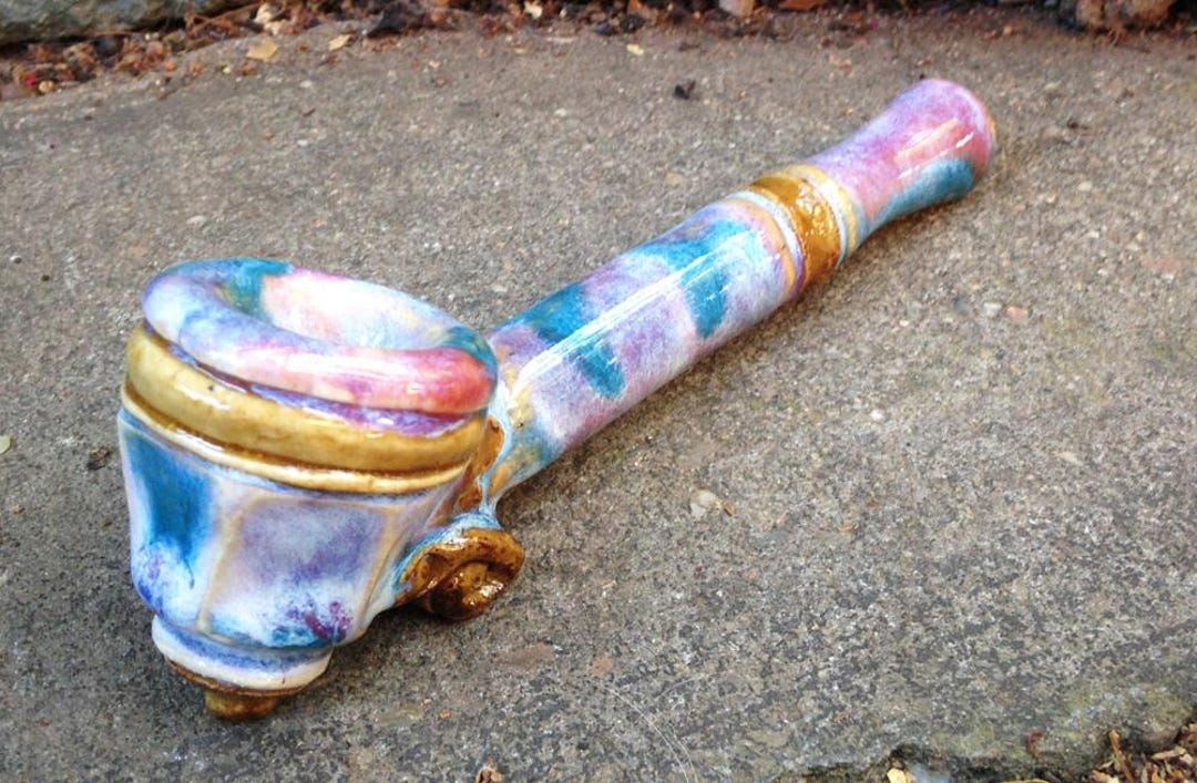 Hand Made Ceramic Pipe With Layered Pastel Glazes - Handmade Studio ...