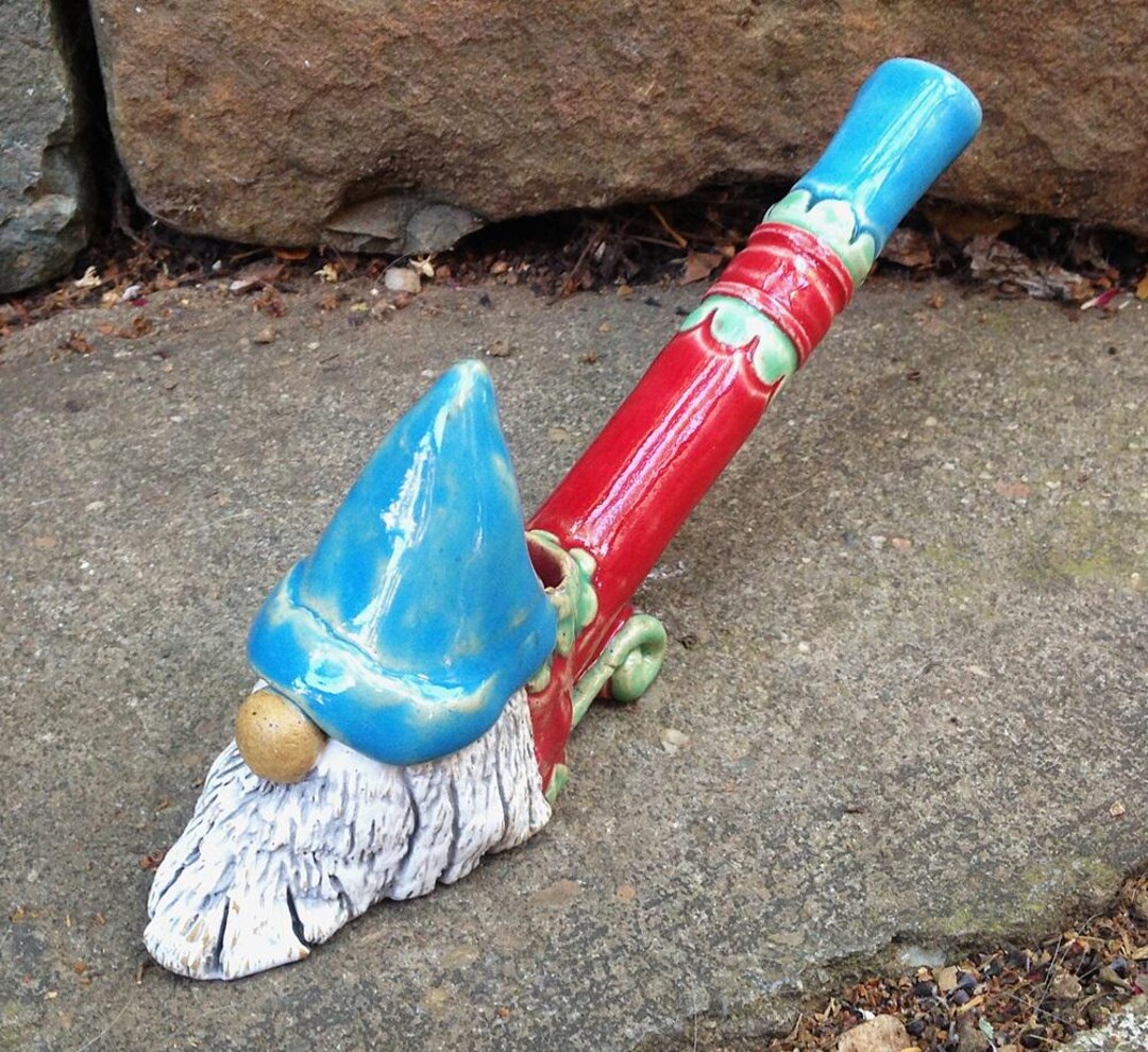 Garden Gnome Collectible Smoking Pipe - Handmade Studio Pottery - Etsy