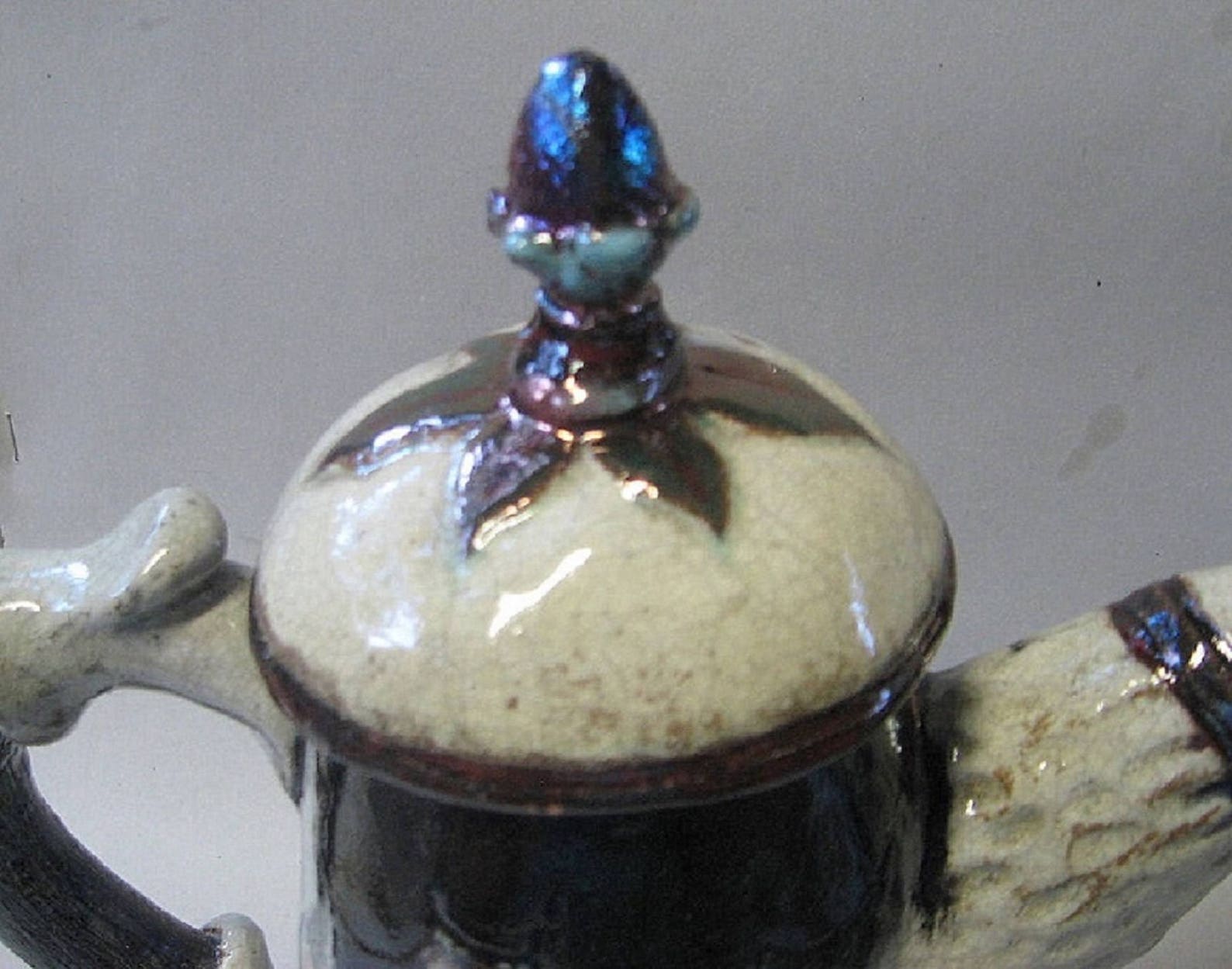 Raku Fired Teapot Handmade Studio Pottery Slab Built - Etsy