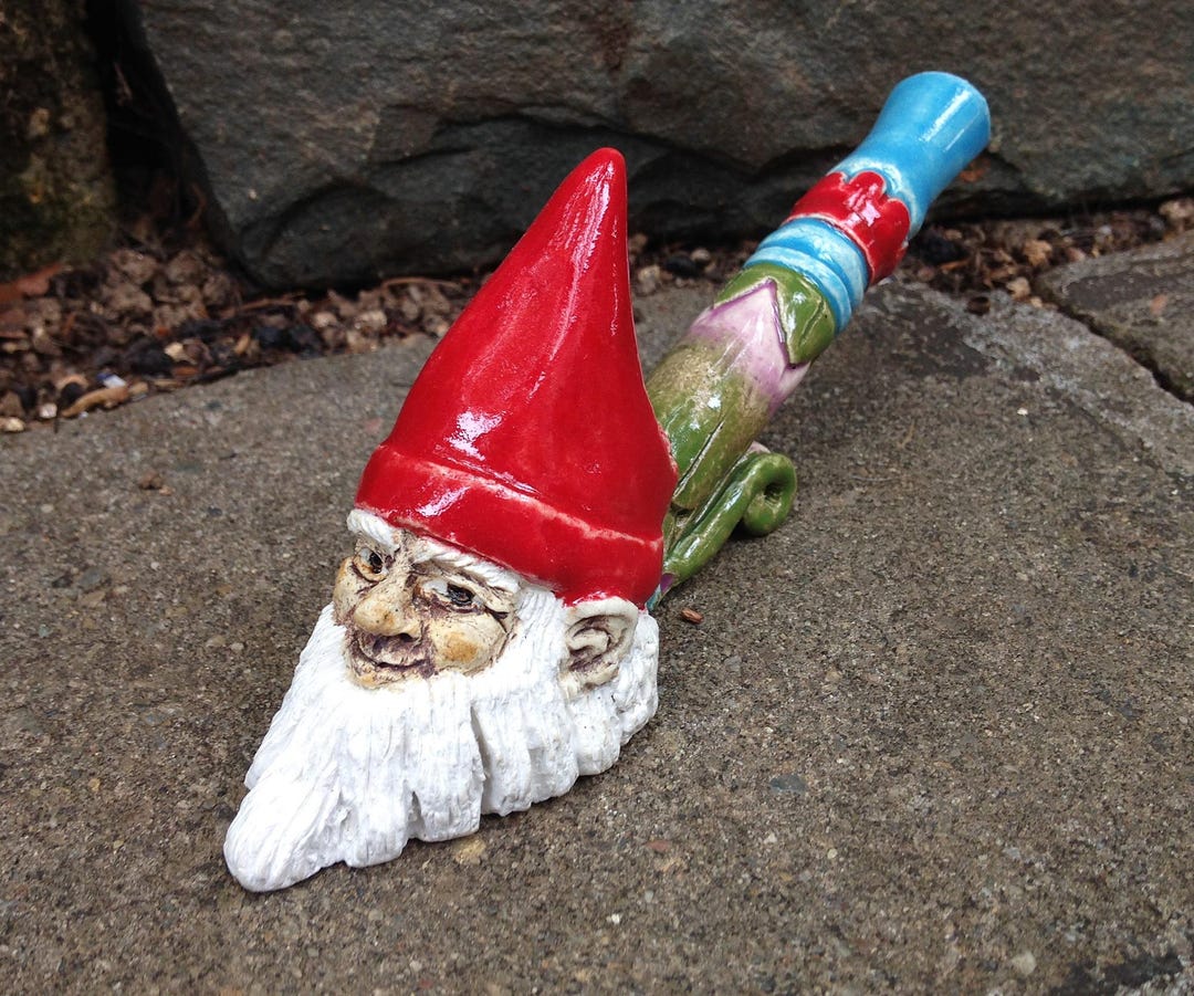 Garden Gnome Collectible Smoking Pipe - Handmade Studio Pottery - Etsy