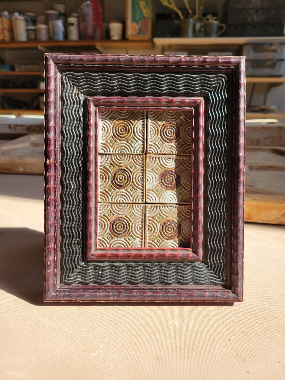 Vintage Framed Ceramic Mosaic Art, Pottery, Unique Wall Art, - Etsy