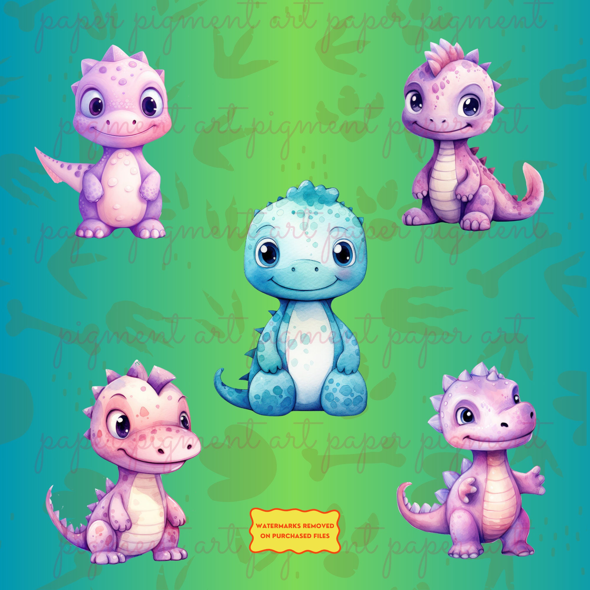 Jurassic Jamboree: Cute Baby Dinosaur Clipart. Dinosaur Clipart Bundle ...