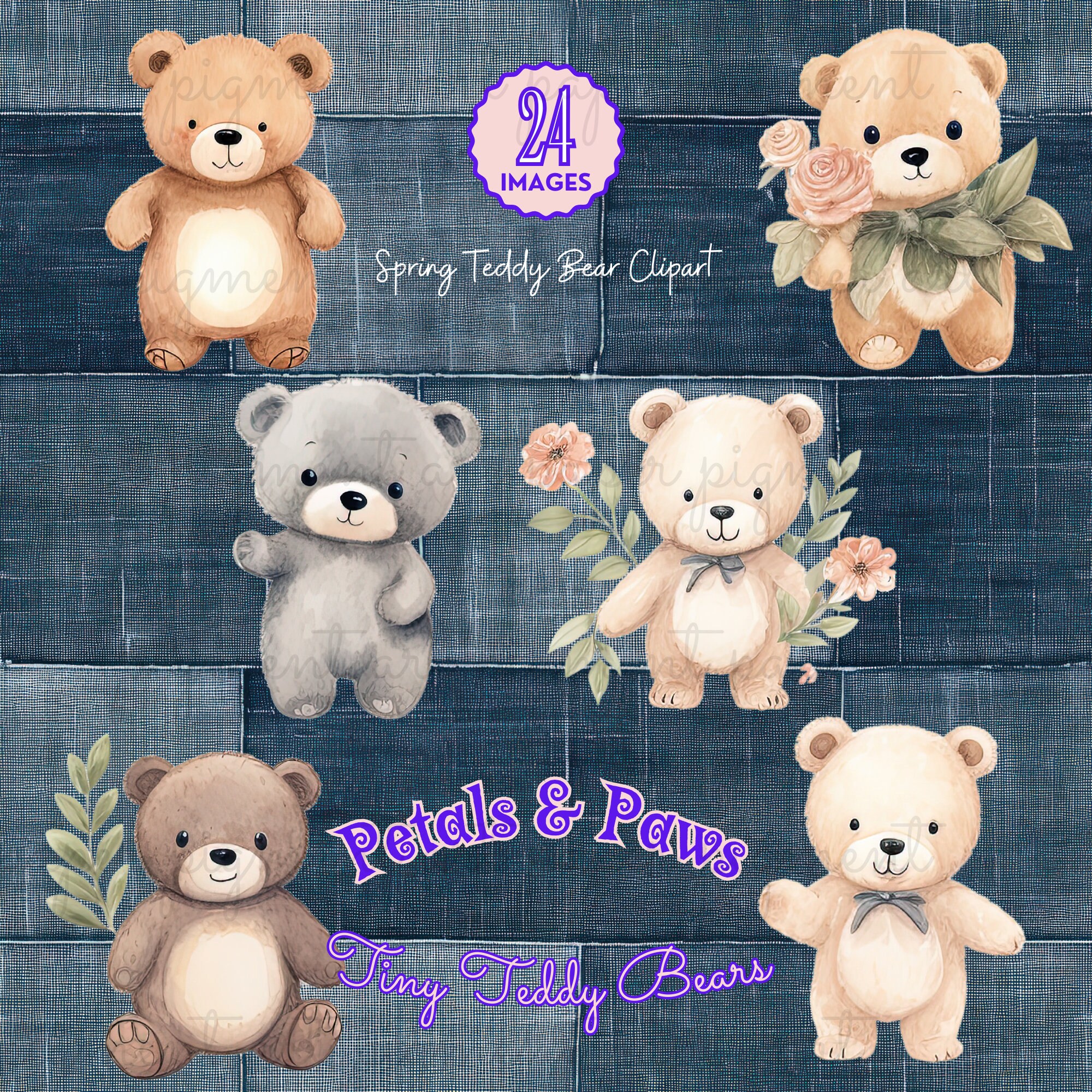 Teddy Bear Clipart Set. Adorable Teddy Bear Nursery Decor and Baby ...