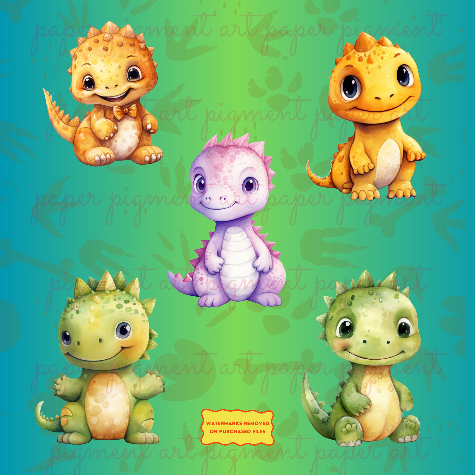 Jurassic Jamboree: Cute Baby Dinosaur Clipart. Dinosaur Clipart Bundle ...