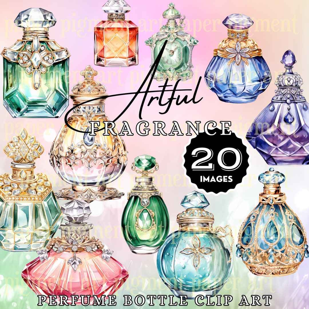 Whimsical Perfume Bottle Clipart - Perfect for Junk Journals and Mother ...