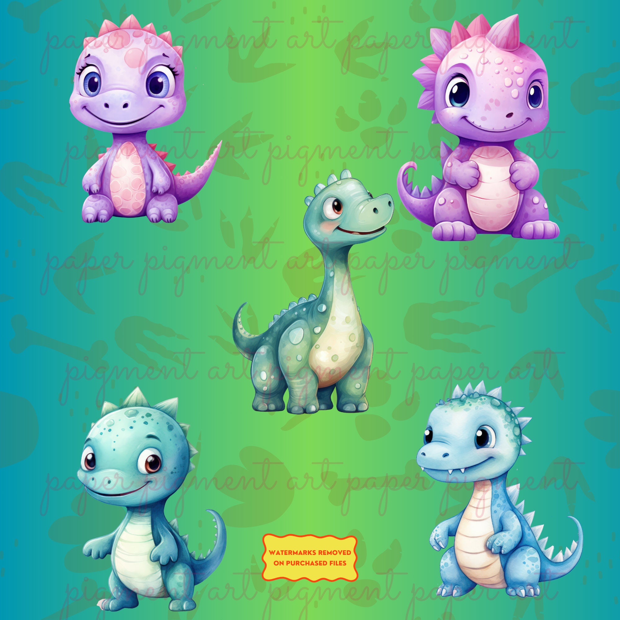 Jurassic Jamboree: Cute Baby Dinosaur Clipart. Dinosaur Clipart Bundle ...