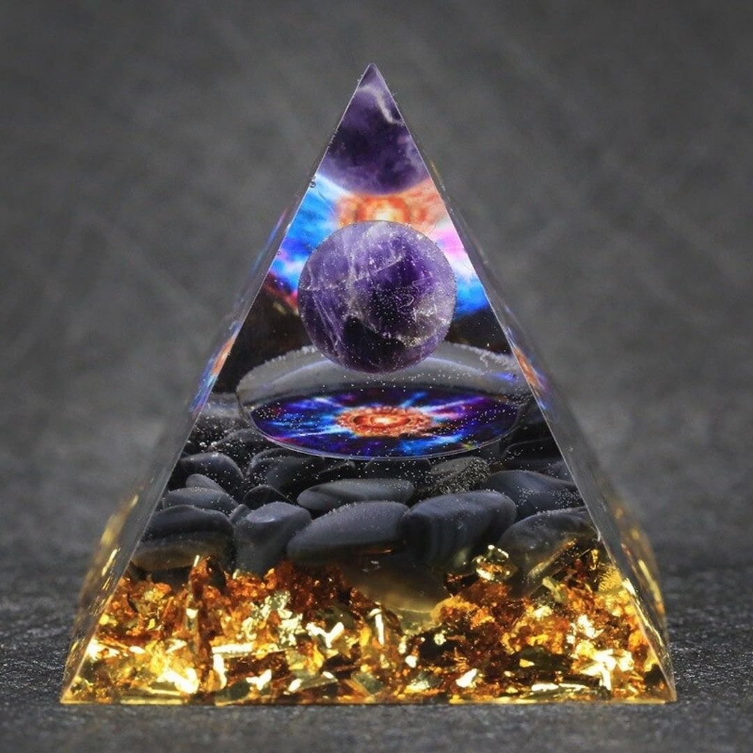 Obsidian Orgonite Pyramid, Crystal Pyramid, Healing Crystal, Crystal ...
