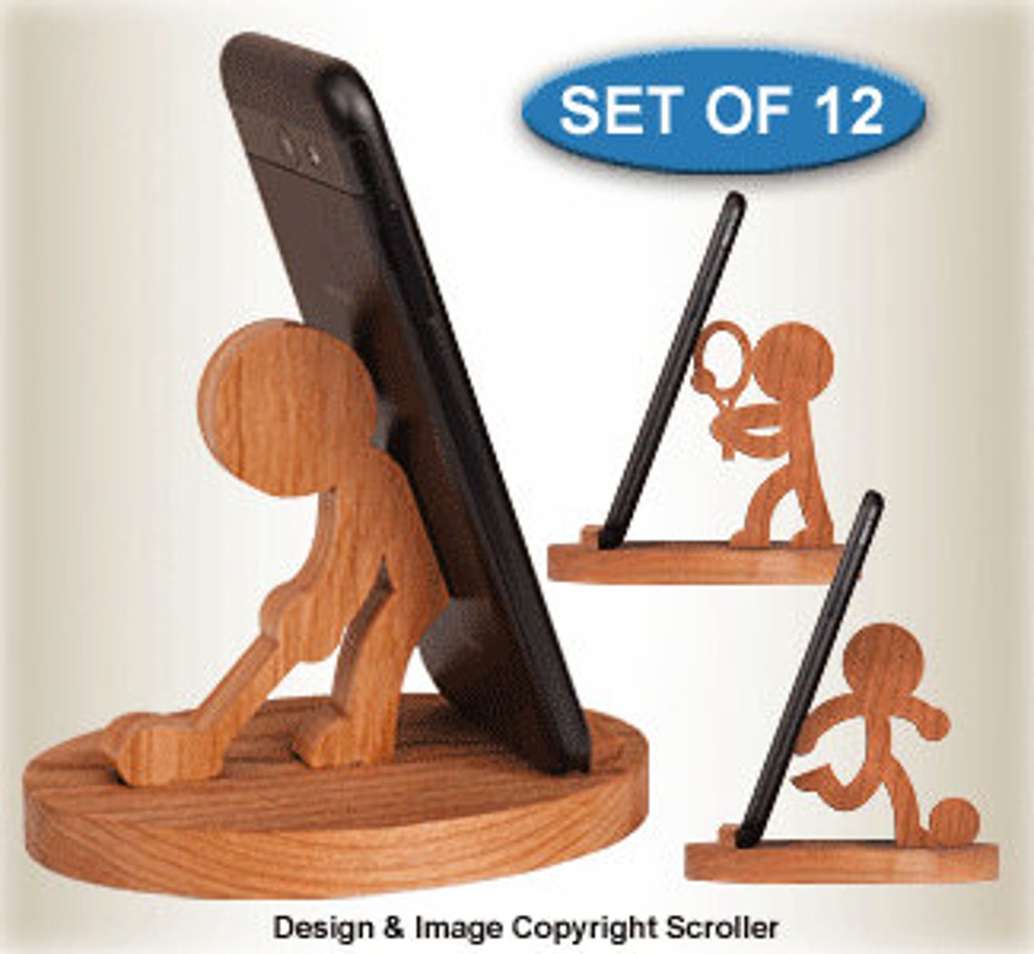 Sports Character Cell Phone Stands Pattern Set Downloadable (Instant ...