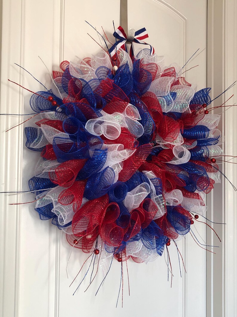 Fourth of July/memorial Day/veterans Day Festive Red White and Blue ...