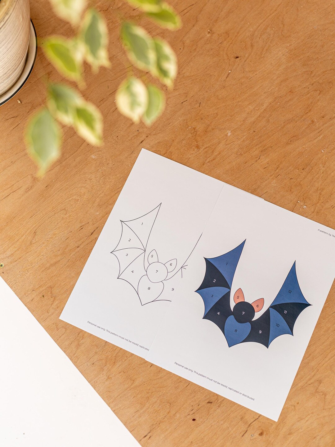Stained Glass Pattern Bat, Digital Download DIY Halloween Suncatcher Decor Beginner PDF Wall Art ...