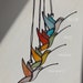Hummingbird Stained Glass Pendant Pink Blue Bird Сoulomb - Etsy