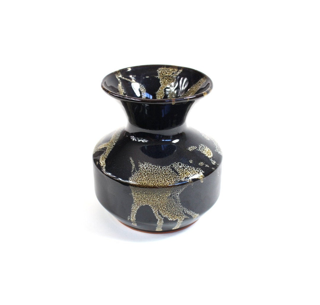 Unique Cheetah Effect Glazed Flower Pot Wild Cat Black Vase - Etsy