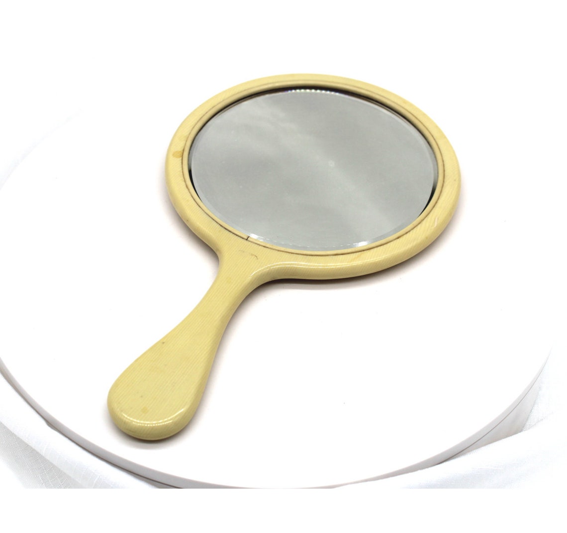 French Ivory Hand Mirror 1930's Celluloid Heavy Art Deco - Etsy