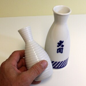 Sake Pitcher Odd Pair One Petite Ringed Example and One Larger Than ...