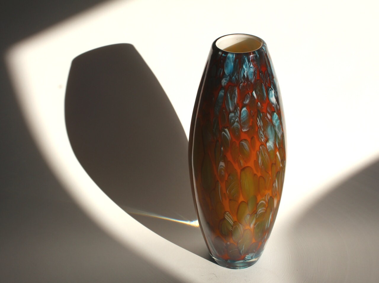 Vases Home & Living Home Décor Rich Murano Ovoid Vase Multiple Layers ...