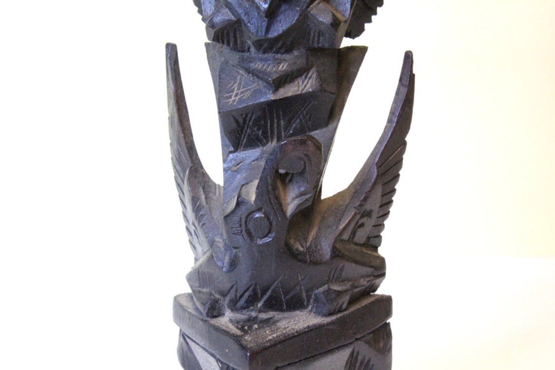Authentic Indonesian Winged Bird God Totem Hand Carved - Etsy