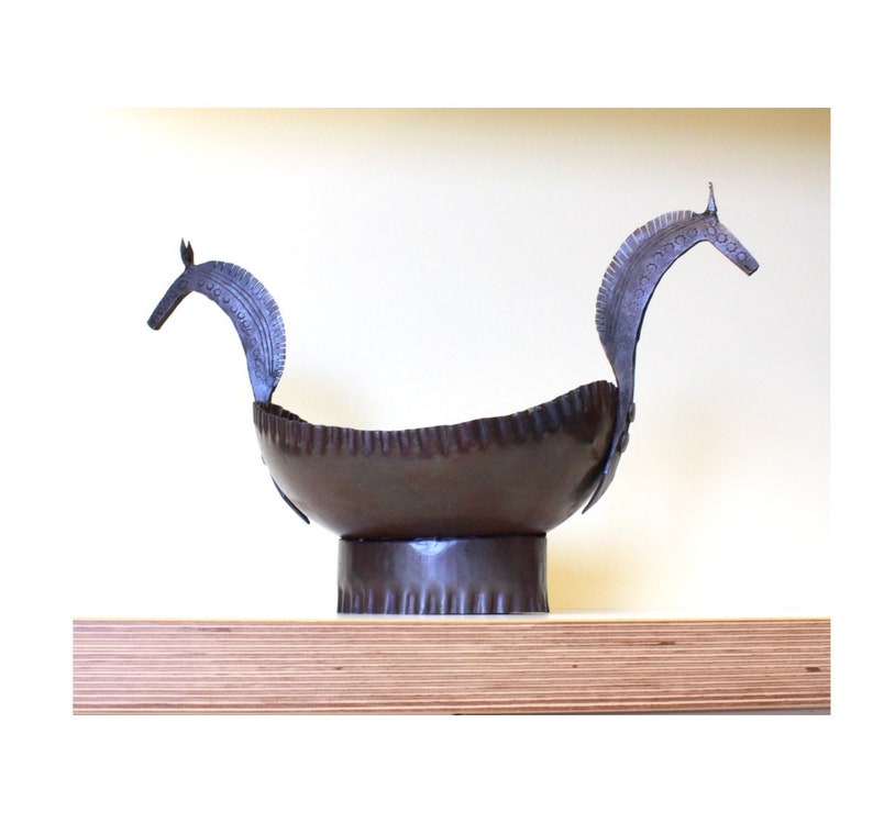 Hand Wrought Viking Mead Bowl Sculpture Formed Sheet Metal and - Etsy