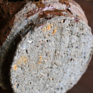 Heavy Grog Fired Clay Cup Thrown and Altered Oxide and Tenmoku Glaze ...