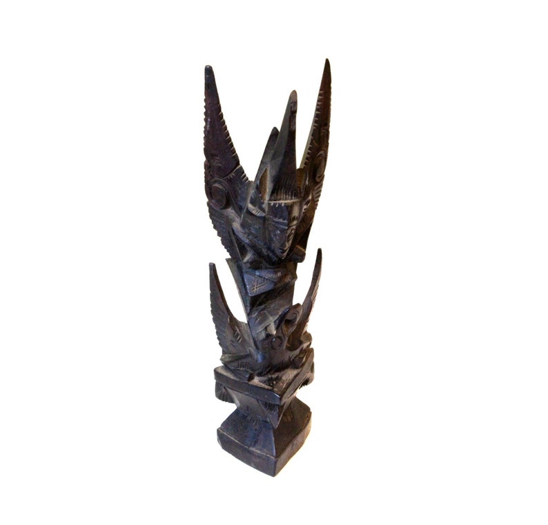 Authentic Indonesian Winged Bird God Totem Hand Carved 10" Tall - Etsy