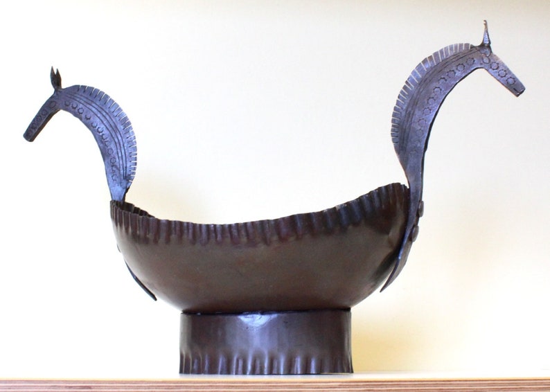 Hand Wrought Viking Mead Bowl Sculpture Formed Sheet Metal and - Etsy